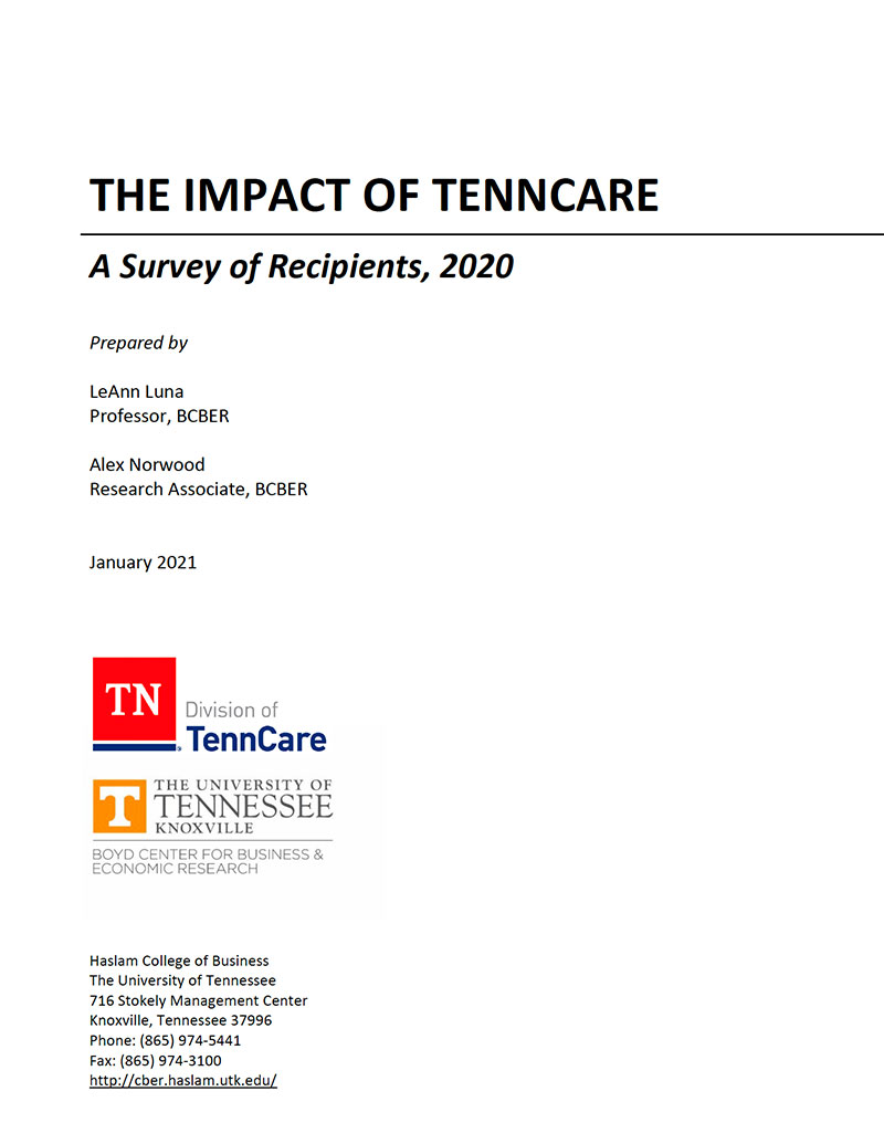 The Impact of TennCare: A Survey of Recipients, 2020 - Haslam College ...